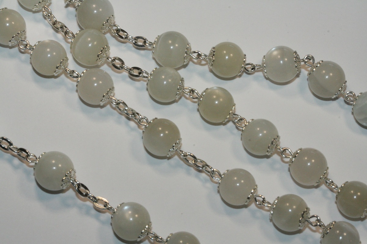 Gray Moonstone 10mm Rosary in Bronze – Oklahoma Rosaries